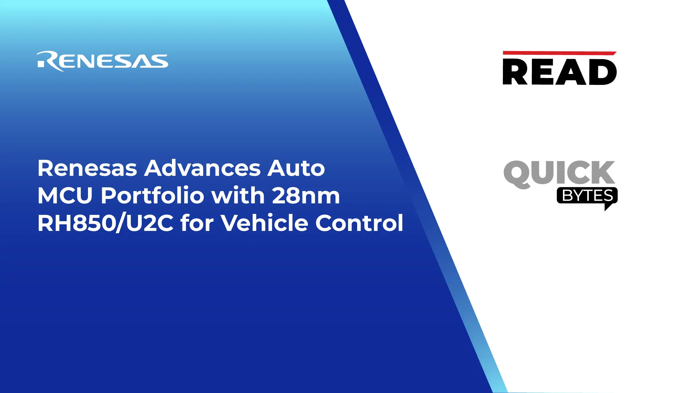 Renesas Advances Auto MCU Portfolio with 28nm RH850/U2C